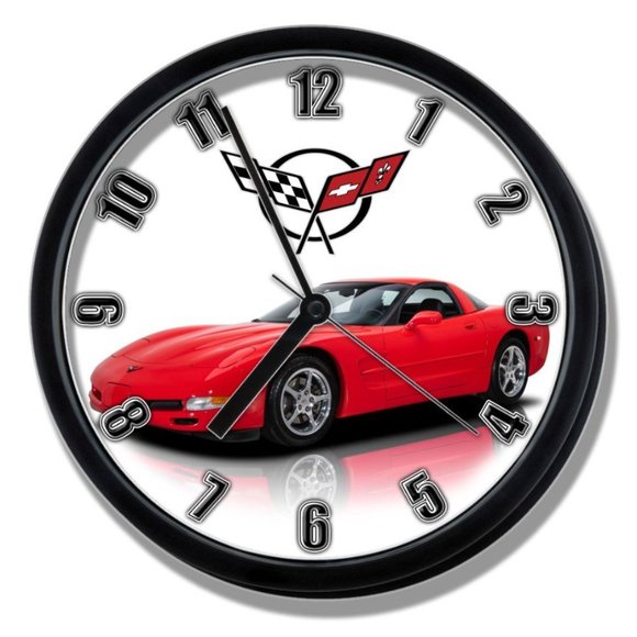 Clock | Wall Decor | Chevrolet Corvette C5 Red Wall Clock New | Poshmark